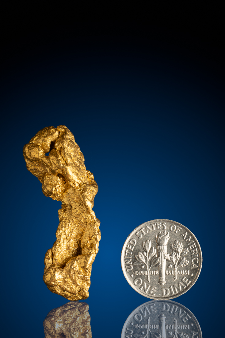 Lustrous Rare Elongate Natural California Gold Nugget - 19.58 grams ...