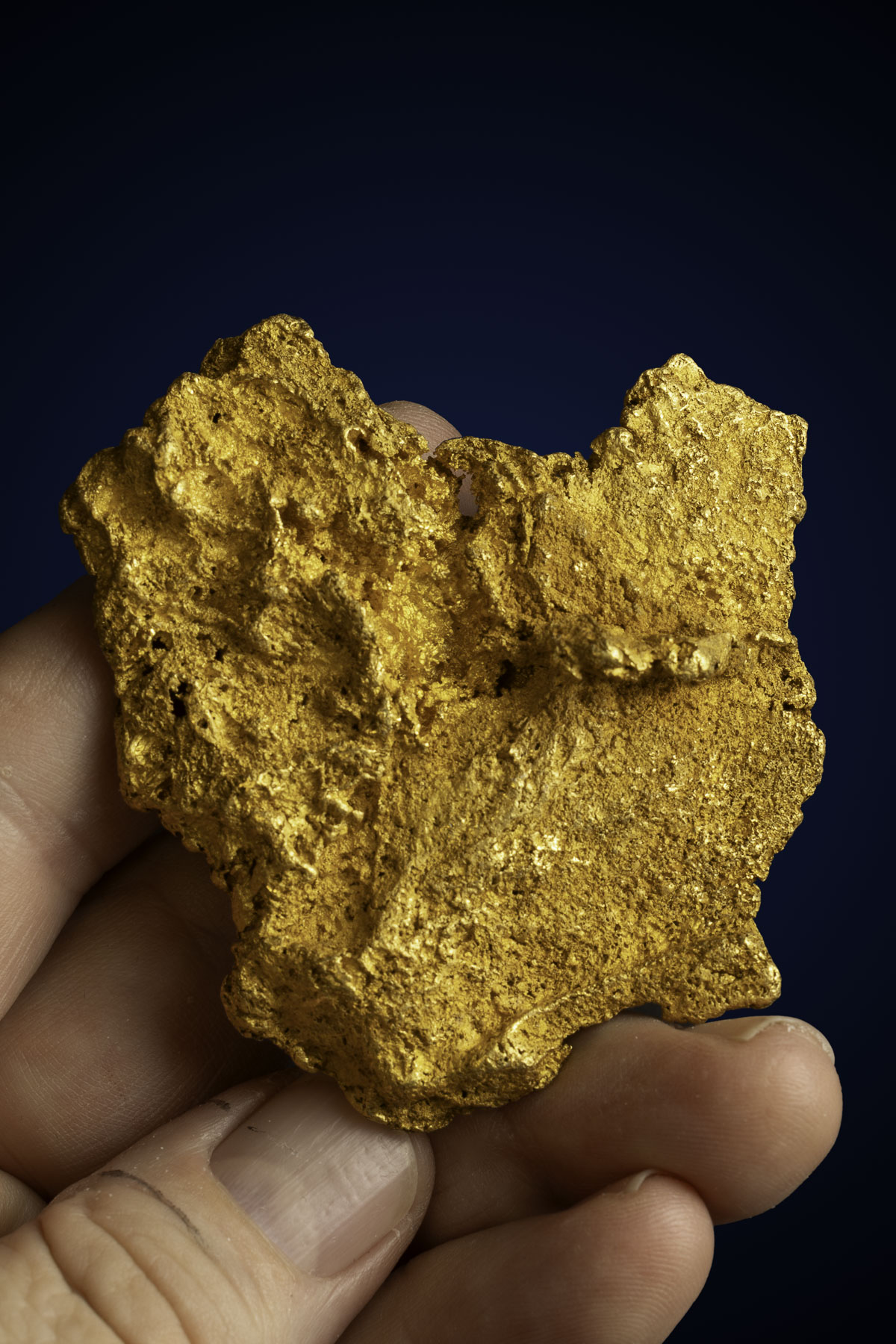Deep-Toned, Rare, Ridged Natural Gold Nugget - Western Australia - 5. ...